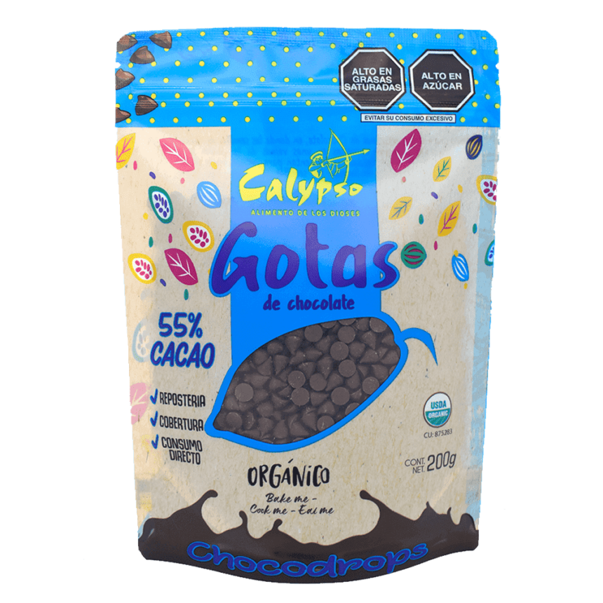 Chispas de Chocolate 55% de Cacao doypack 200g – Calypso Superfoods